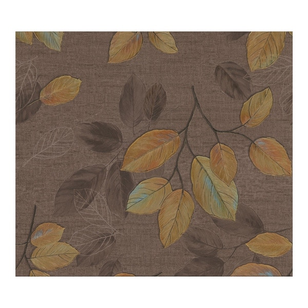 brown leaf pattern wallpaper