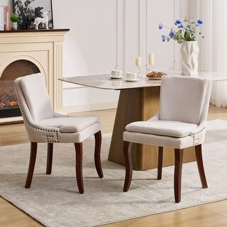 Dining Chairs Set of 2,Double-layer Chairs with Back and Wood Legs ...