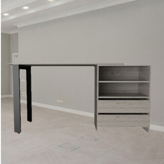 Stylish Freestanding Computer Desk with Spacious Surface, Dual Drawers ...