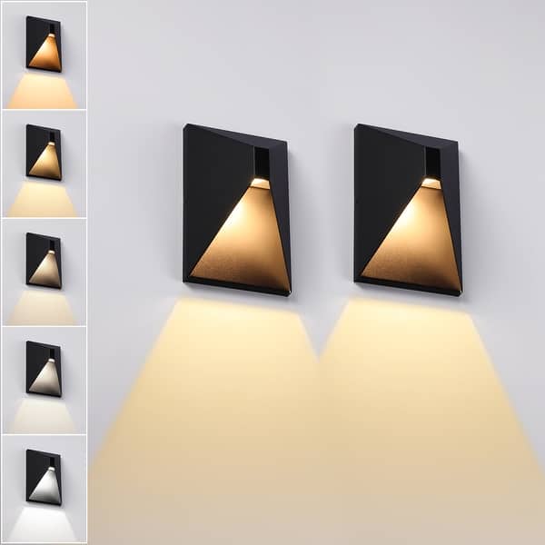 8" 5CCT LED Wall Sconce Down Light, 12W Dimmable Aluminum Porch Light ...