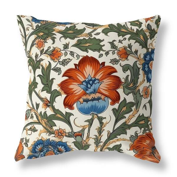 Green And Red Mughal Era Garden Treasures Faux Suede Throw Pillow ...