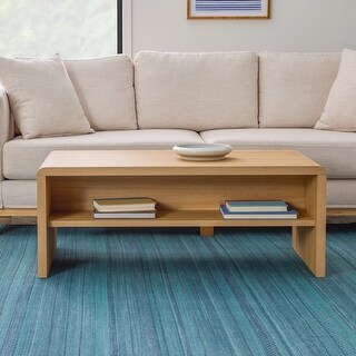 Rounded Corner Coffee Table, Light Oak - Bed Bath & Beyond - 38120564