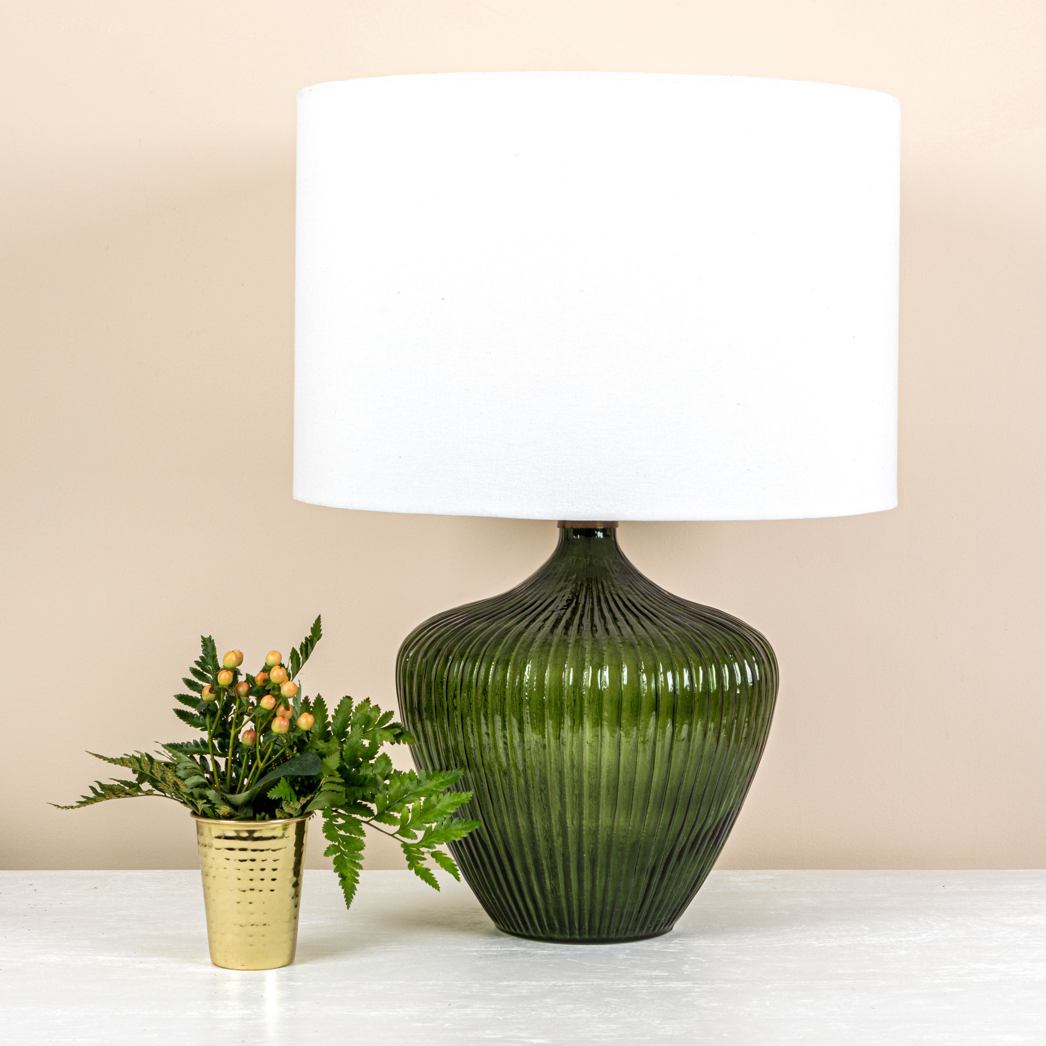 Coastal Aqua Blue Ceramic Stoneware Table Lamp with Natural Ivory Linen ...