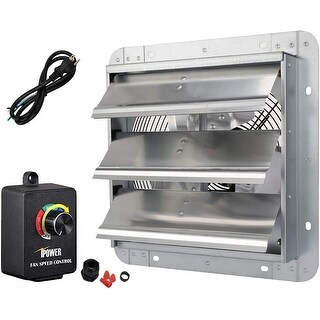 10 Inch Shutter Exhaust Fan Aluminum Controller and Power Cord Kit,High ...