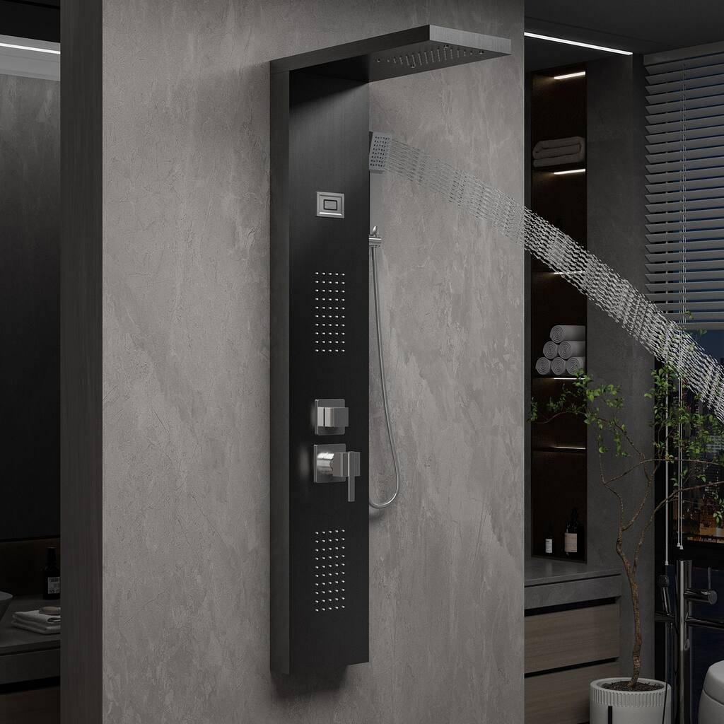 Shower Panel System Wall Panels Mount Multi-Function Tower Massage ...