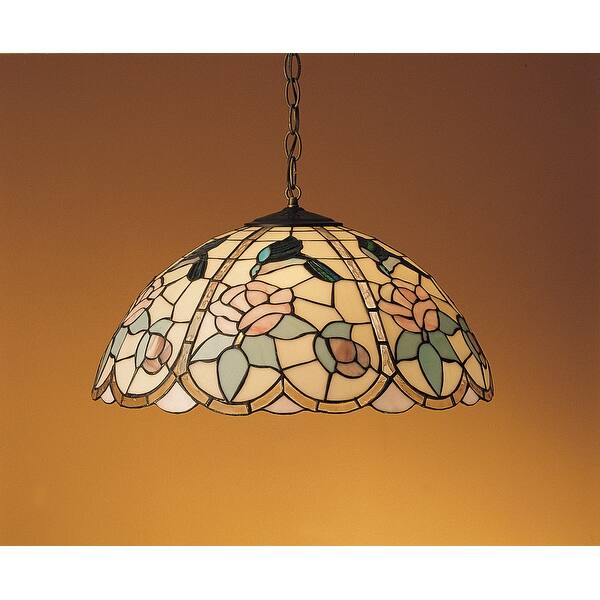 Meyda Tiffany Single Light 20" Wide Pendant with Handmade Shade - Bed ...