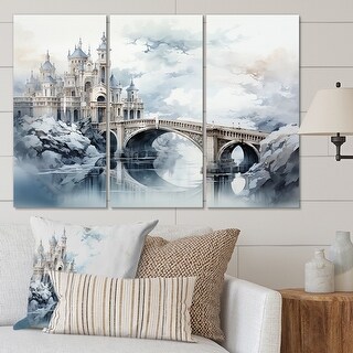 Designart "White Bridge Ethereal Passage" Architecture Wall Art Living ...