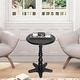 15.75 inch Round Small End Table, Wooden Pedestal Side Coffee Tables ...