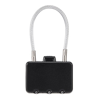 3 Digit Combination Padlock, 3mm Wire Shackle, Zinc Alloy Luggage Lock ...