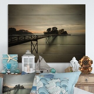 Designart 'Wooden Piers For Boats In Spain II' Nautical & Coastal Wood ...