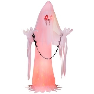 8 Feet Halloween Inflatable Haunting Ghost Bride with Flame LED Light ...