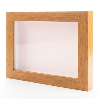 Honey Pecan 4x6 Wood Shadow Box with Pink Acid-Free Backing - With 5/8 ...