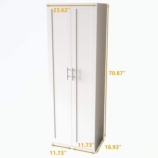 High wardrobe with 2 doors and 3 partitions - Bed Bath & Beyond - 37065935