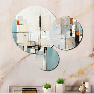 Designart "Beige Teal Suprematism Fragmented Geometries I" Abstract ...