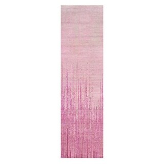 Hand Knotted Pink Modern and Contemporary with Wool Oriental Rug (2'7 ...
