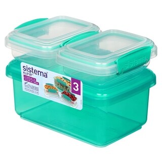 3-Piece Airtight Food Storage Container Set with Locking Clips ...