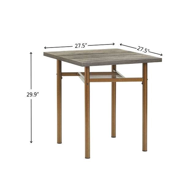 Squre wooden Dining Table with 4 Legs and 2 Metal Chair - Bed Bath ...
