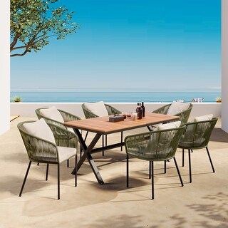 7 Pieces Patio Dining Set, All-Weather Outdoor Furniture Set with ...