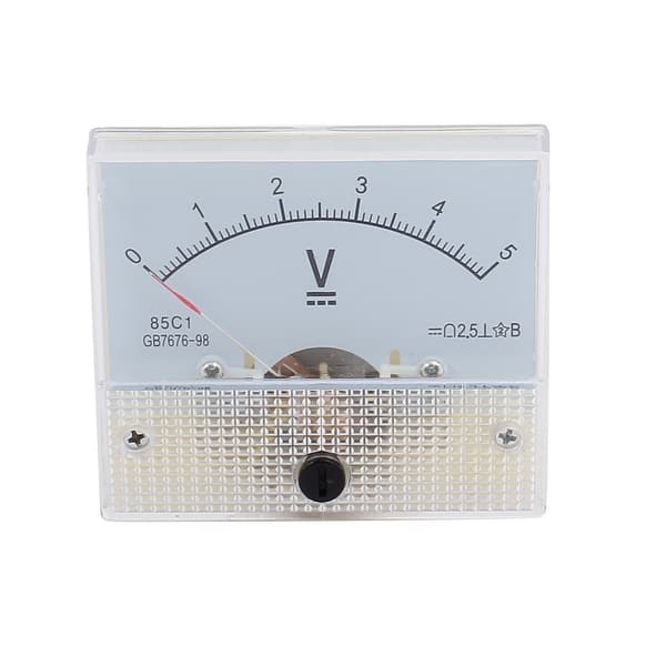 DC 0-5V Fine Tuning Dial Panel Analog Voltage Meter Voltmeter Class 2.5 ...