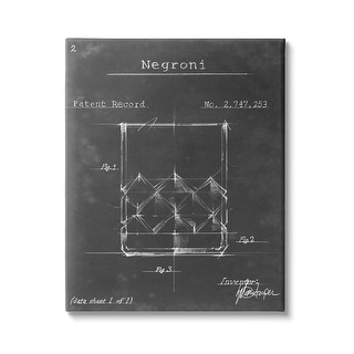 Stupell Negroni Liquor Cocktail Glass Lines Diagram Blueprint Canvas ...