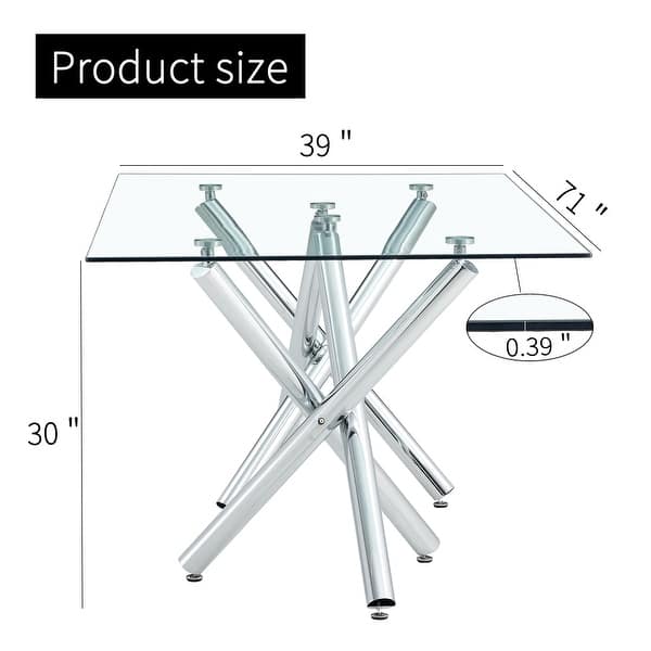 Large Modern Minimalist Rectangular Glass Dining Table - N/A - Bed Bath ...