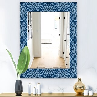 Designart 'Vintage Pattern' Modern Mirror - Printed Wall Mirror - Bed ...