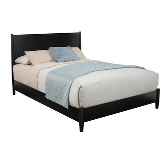 California King Platform Bed with Panel Headboard, Black - Bed Bath ...