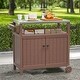 Portable Outdoor Grill Prep Table with Storage, Big Stainless Steel ...