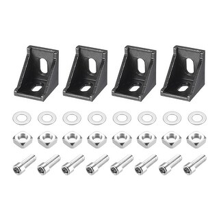 4Set 3030 Inside Corner Bracket Gusset Mount Kits, 35x35x29mm (Black ...