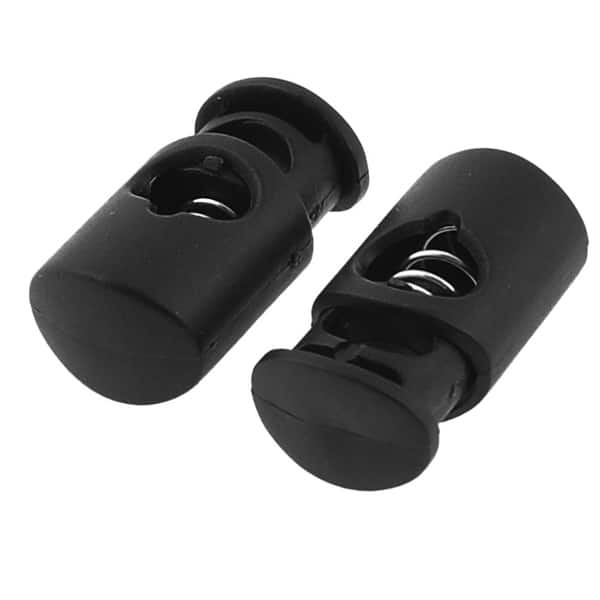 5.6mm Dia Hole Black Plastic Spring Loaded Rope Cord Locks Fastener ...