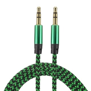 Aux Cable 3.5mm Male to Male Nylon Braided 3Ft Auxiliary Cord Green ...