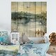 Designart 'Summer Lake Landscape Illustration' Lake House Wood Wall Art ...