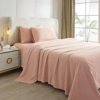 Blush Pink Twin Sheets Set 3 Piece Cooling Bed Sheets,Hotel Luxury ...