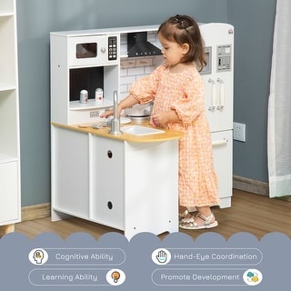 Large Play Kitchen with Full Set of Appliances for a Modern Day Pretend ...