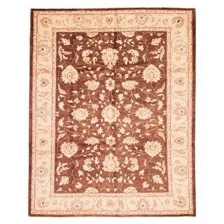 ECARPETGALLERY Hand-knotted Chobi Finest Brown Wool Rug - 8'0 x 9'8 ...