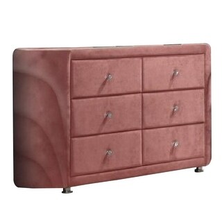 Sin 62 Inch Modern Side Dresser, 6 Drawers, Round Metal Knobs, Velvet ...