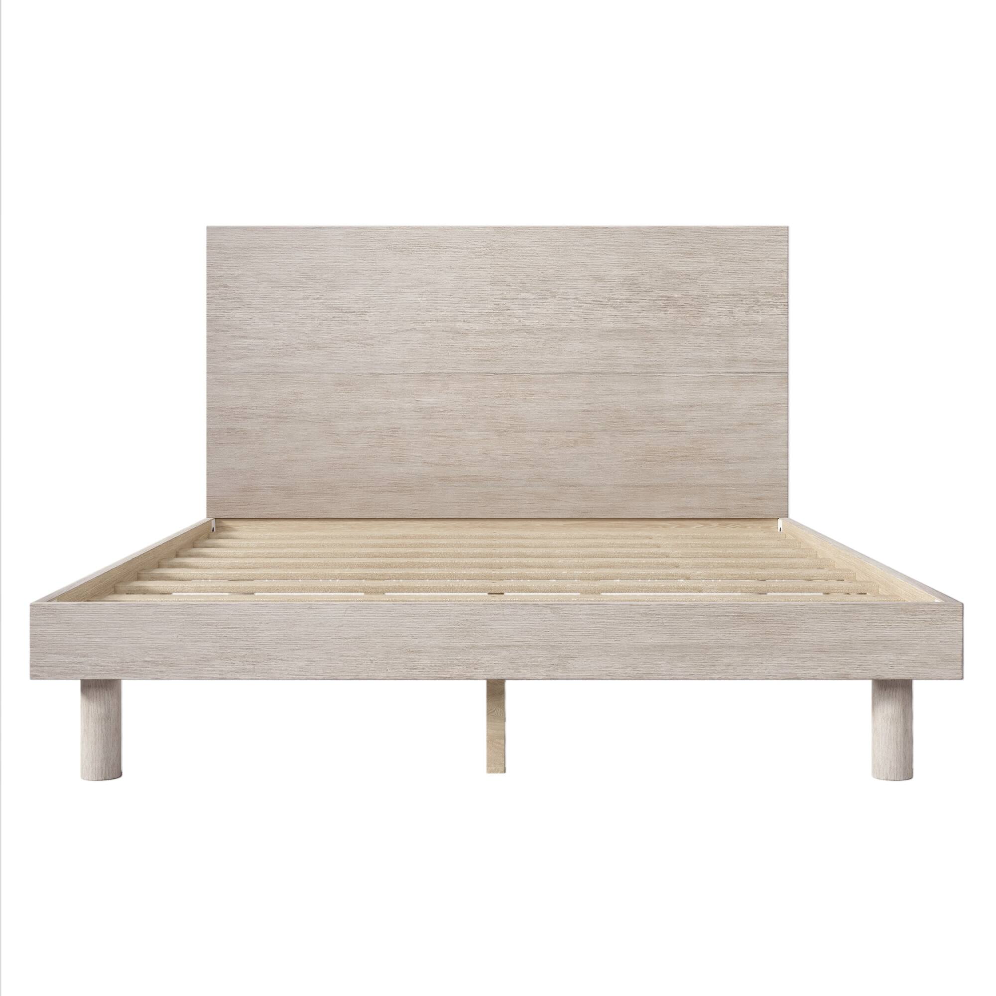 modern-concise-style-solid-wood-grain-platform-bed-frame-queen-stone