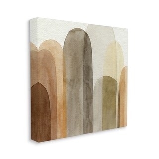 Stupell Layered Opaque Ovals Abstract Brown Shapes Canvas Wall Art ...