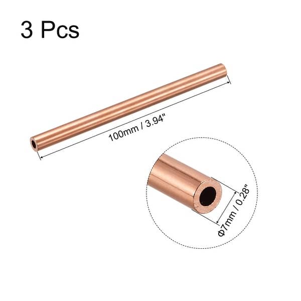 Copper Round Tube 1.5mm Wall Thickness 100mm Length Pipe Tubing 3 Pcs ...