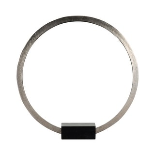 17" Standing Ring Sculpture Silver and Black Contemporary Abstract ...