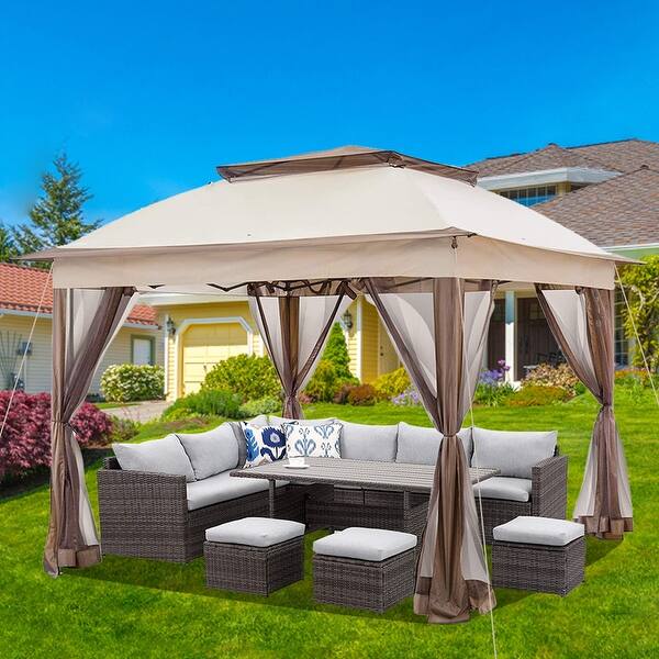 Double Roof Folding Canopy with Overhanging Gazebos - Bed Bath & Beyond ...