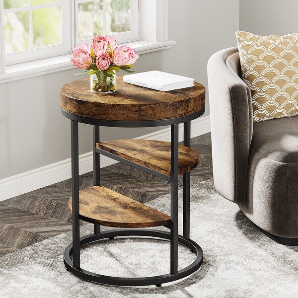 Industrial round end table store