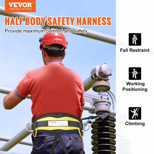 VEVOR Half Body Harness Climbing Padding Waist Leg 340 lbs ASTM F1772 ...
