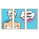 Designart "Happy And Relax Pop Art" Traditional Framed Artwork Set of 3 ...