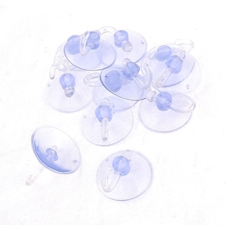 12 Pcs 40mm Home Bathoom Clear Blue Plastic Suction Cup Hook - Clear ...