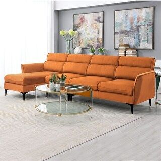 111 " Convertible Sectional Flannel L Shape Sofa Couch - Bed Bath ...