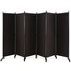 Costway 6-Panel Folding Room Divider 6FT Rolling Privacy Screen with ...