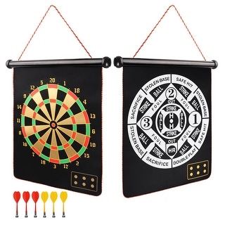 GSE™ 2-in-1 Magnetic Bullseye & Dart Board Game Set. Double-Sided ...