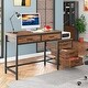 Computer Desk with 5 Drawers, Home Office Desks with Reversible Cabinet ...