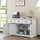 Gymax 3 Drawers Sideboard Buffet Cabinet Console Table Kitchen Storage ...
